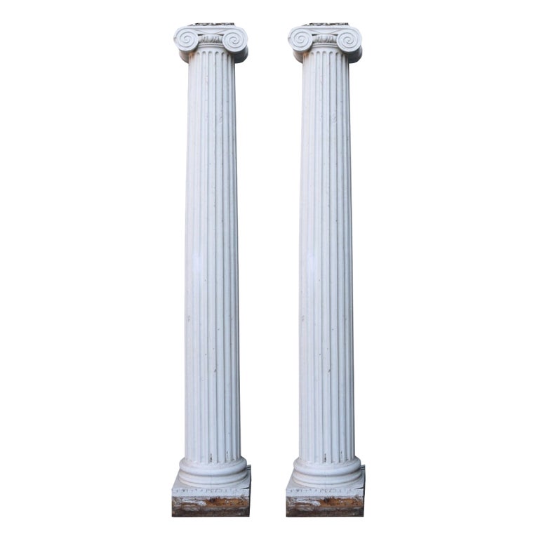 Pair Of Reclaimed Ionic Order Columns 250cm 82 At 1stdibs