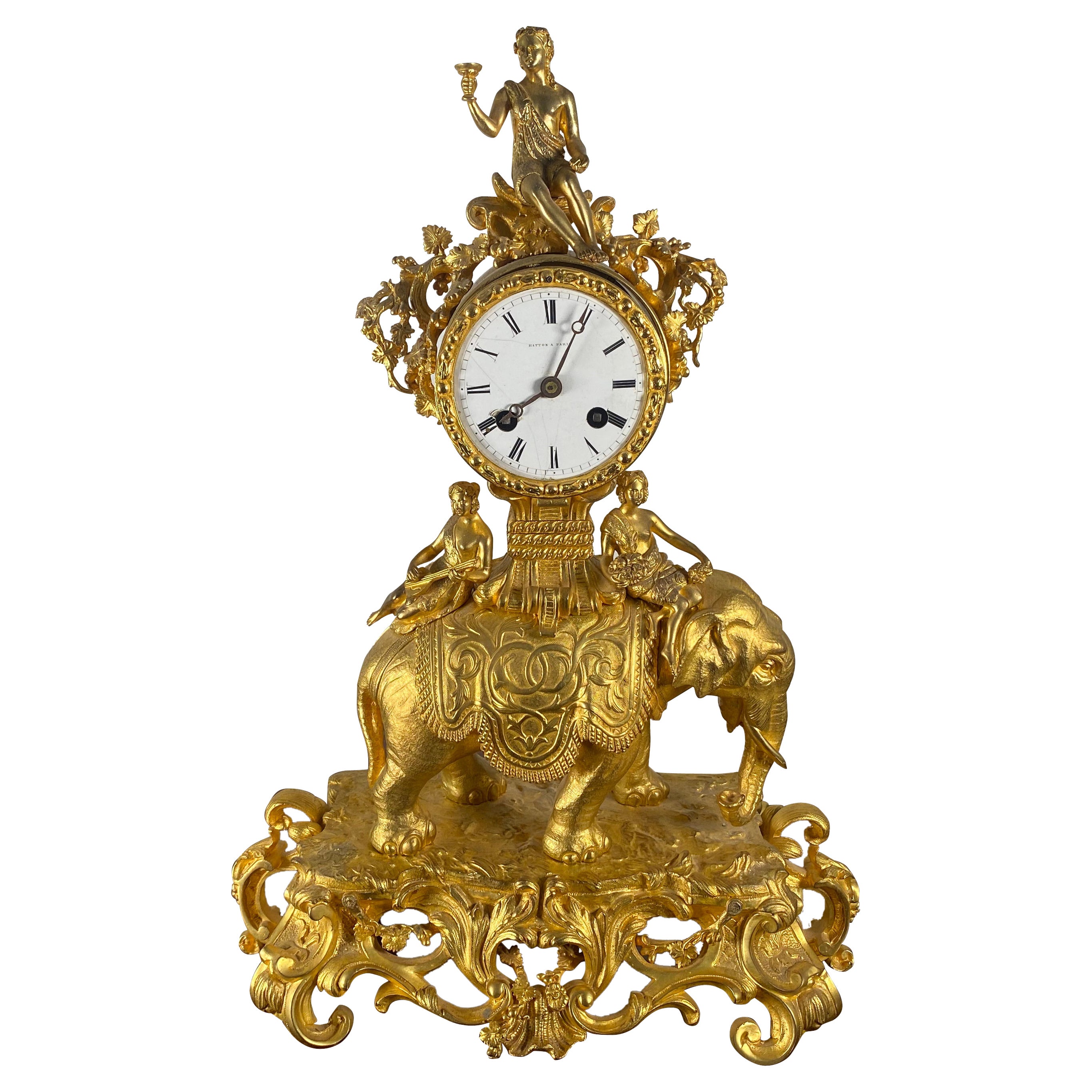 French Louis XV Style Gilt Bronze Mantle Clock at 1stDibs | louis xv clock