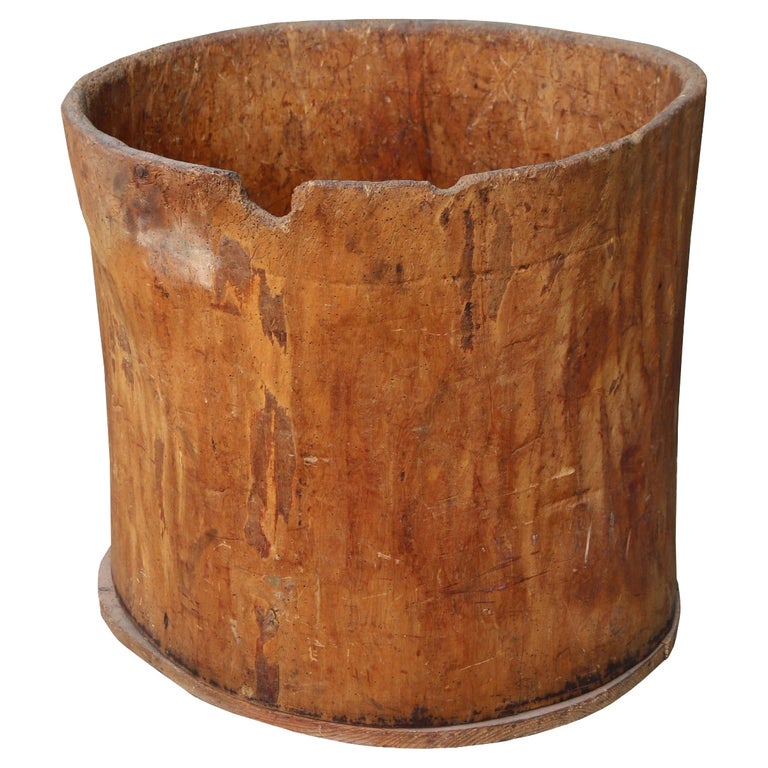 Large Antique Dug-out Tree Trunk Log Bin at 1stDibs