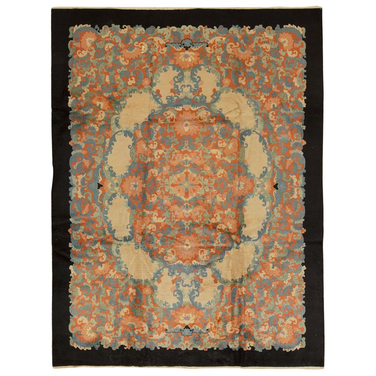 Traditional Handwoven Luxury Wool Antique Chinese Multi For Sale at 1stDibs