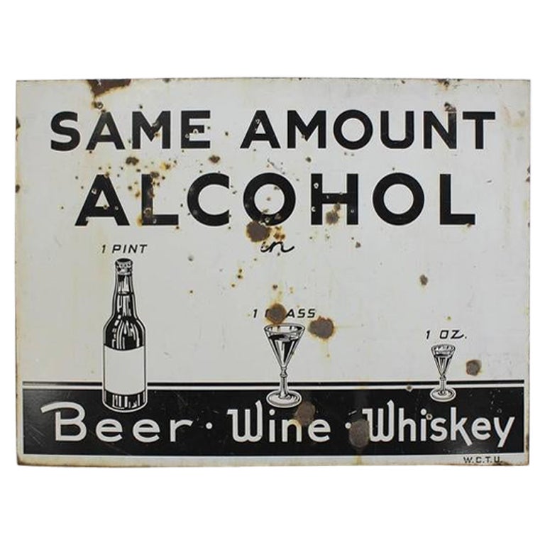 Original American Prohibition WCTU White Double-Sided Sign at 1stDibs