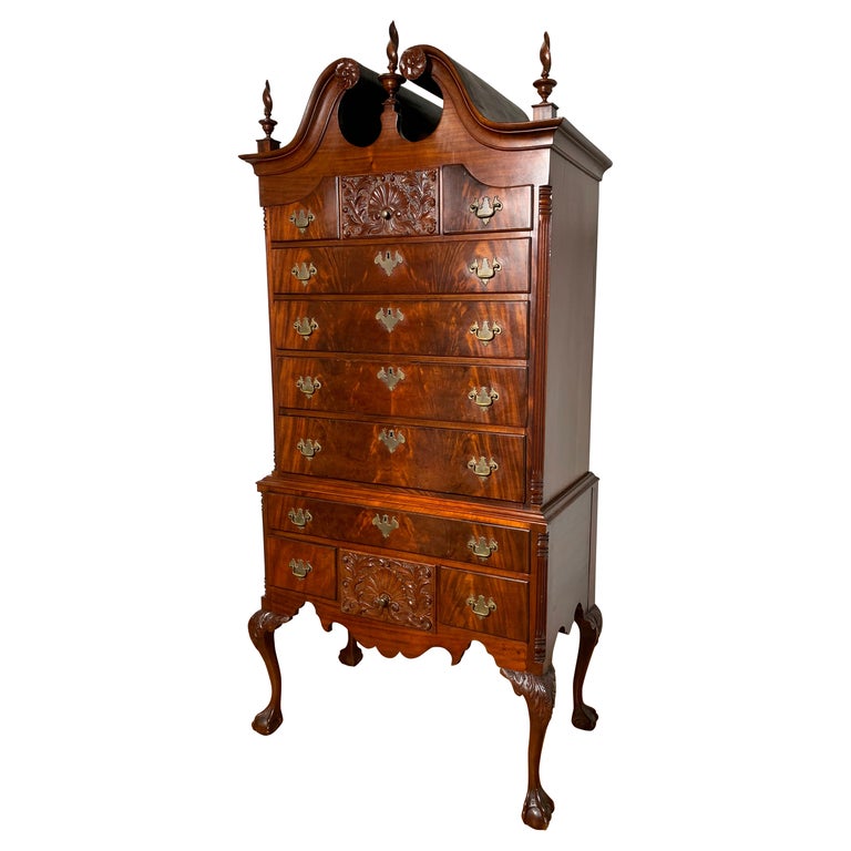 Antique 18th Century American Chippendale Chest on Frame Highboy ...
