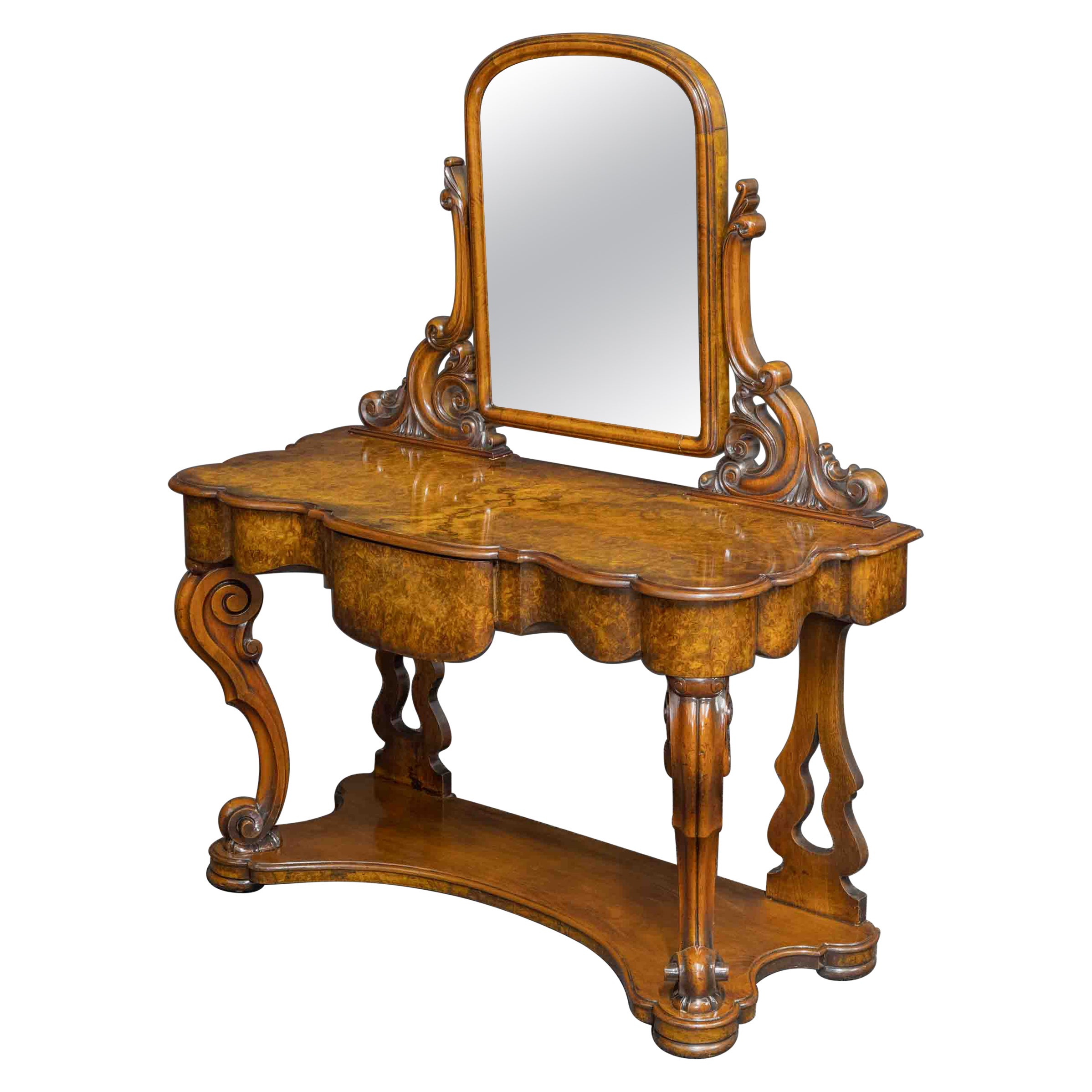 Beautiful Burr Walnut and Walnut Victorian Period "Duchess" Dressing ...