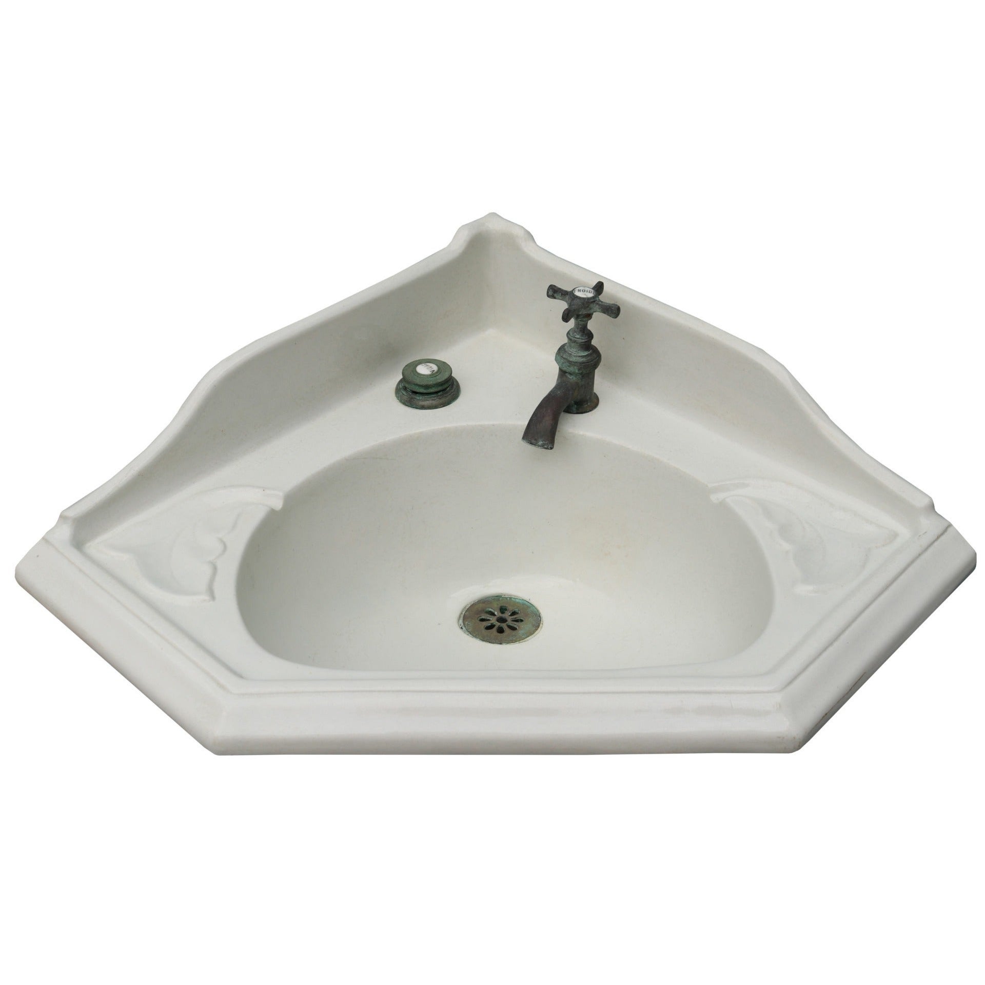 Antique Decorative Corner Urinal with Floral Pattern For Sale at ...