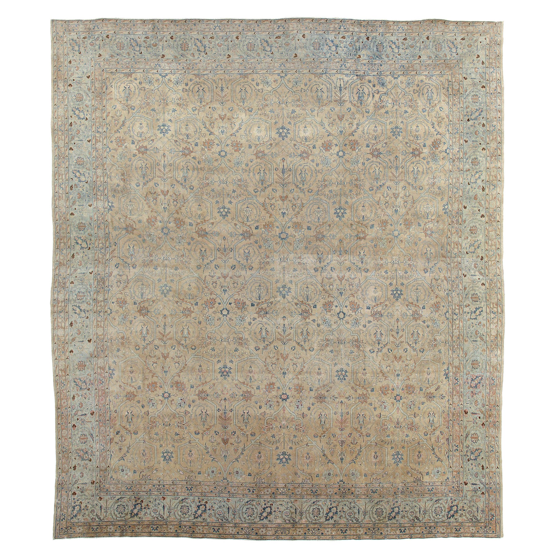 Antique Persian Tabriz Rug For Sale at 1stDibs
