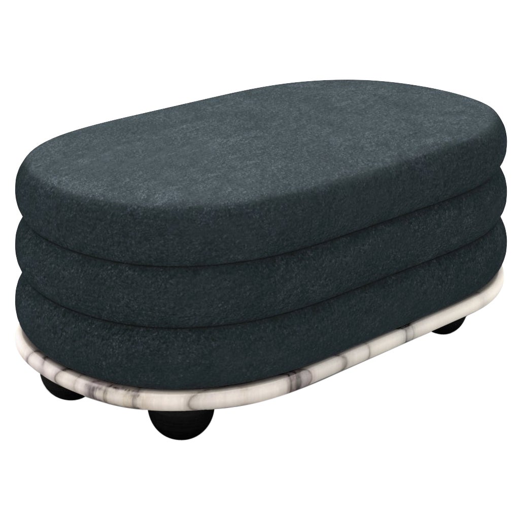 Mohair and Fringe Sunburst Ottoman at 1stDibs