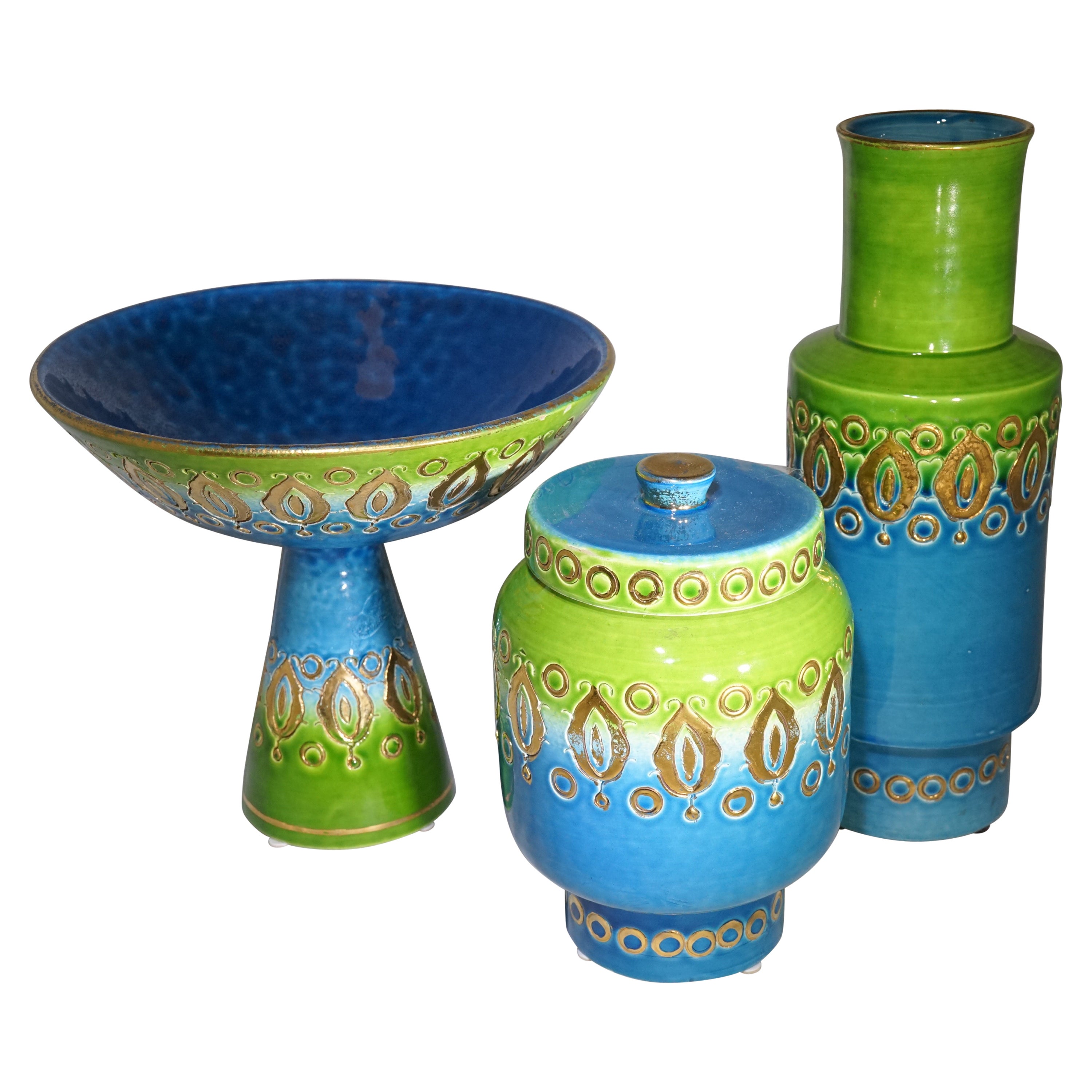 Bitossi Ceramic Bowl Gold Seta Bowl Signed, Italy, 1960s at 1stDibs