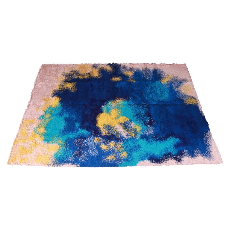 Danish Modern Rya Shag Wool Rug, 1970s For Sale at 1stDibs