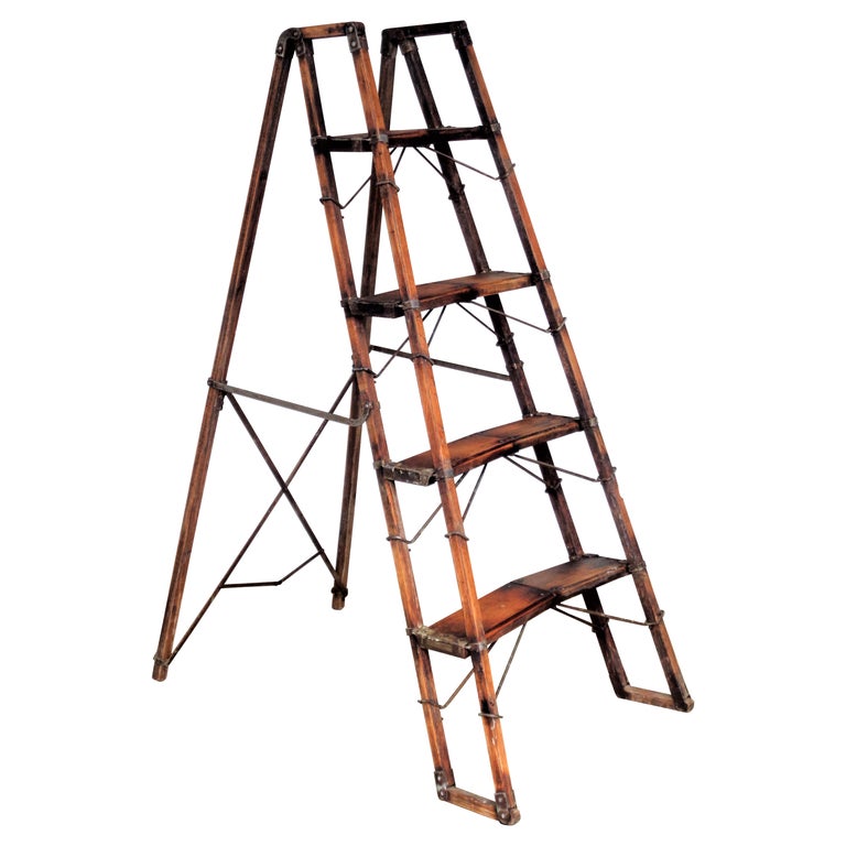 Antique American Patented Metamorphic Folding Ladder at 1stDibs