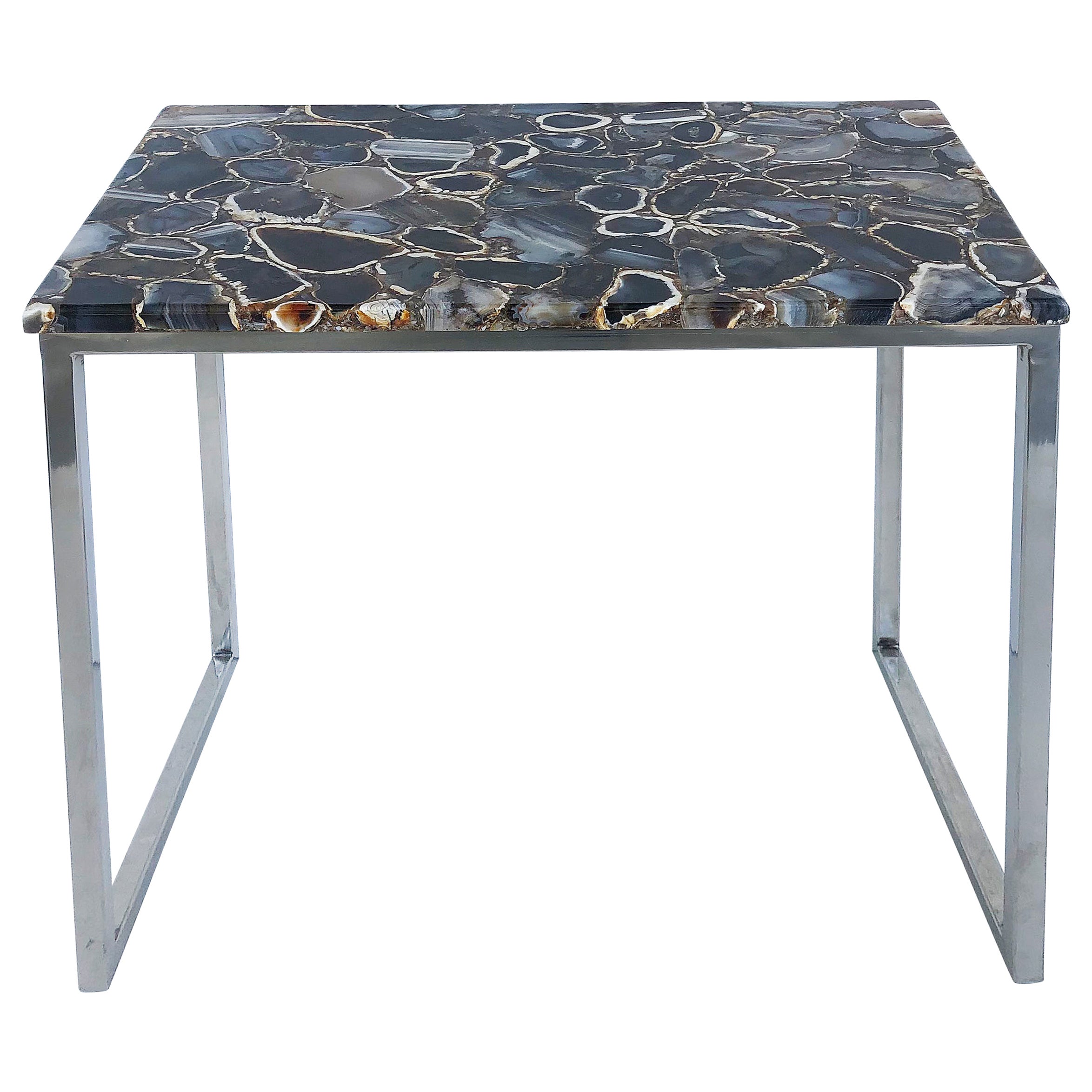 Rose Quartz Agate Side Table For Sale at 1stDibs