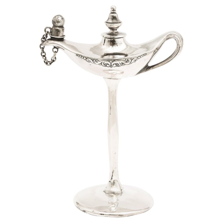 Chinese Export Sterling Silver Aladdin's Lamp, Form Table Lighter For ...