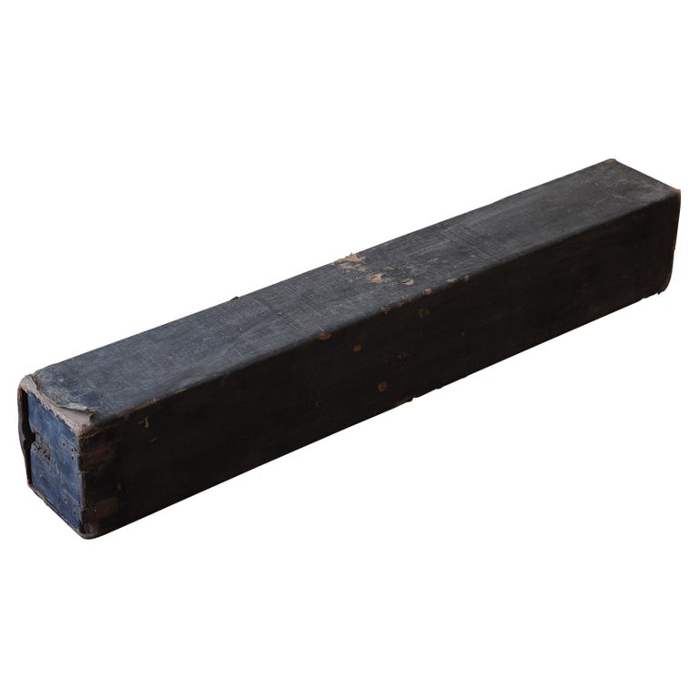 Black Antique Wooden Box with Japanese Linen / Sword Box / Wabi-Sabi ...