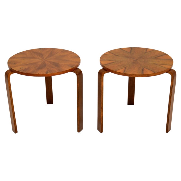 Pair of Vintage Walnut Bentwood Stacking Stools / Side Tables at 1stDibs