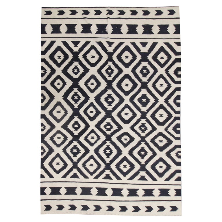 Aztec Flat Kilim Rug Modern Geometric Kilims Handmade Carpet For Sale ...