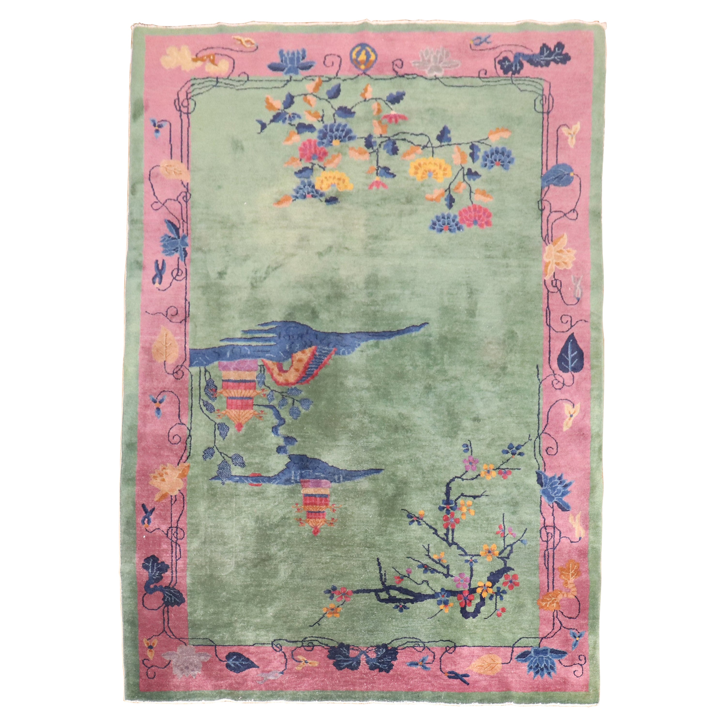 Antique Japanese Deco Art Rug at 1stDibs