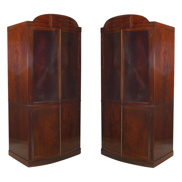 Pair of English Regency Mahogany Cabinets For Sale at 1stDibs