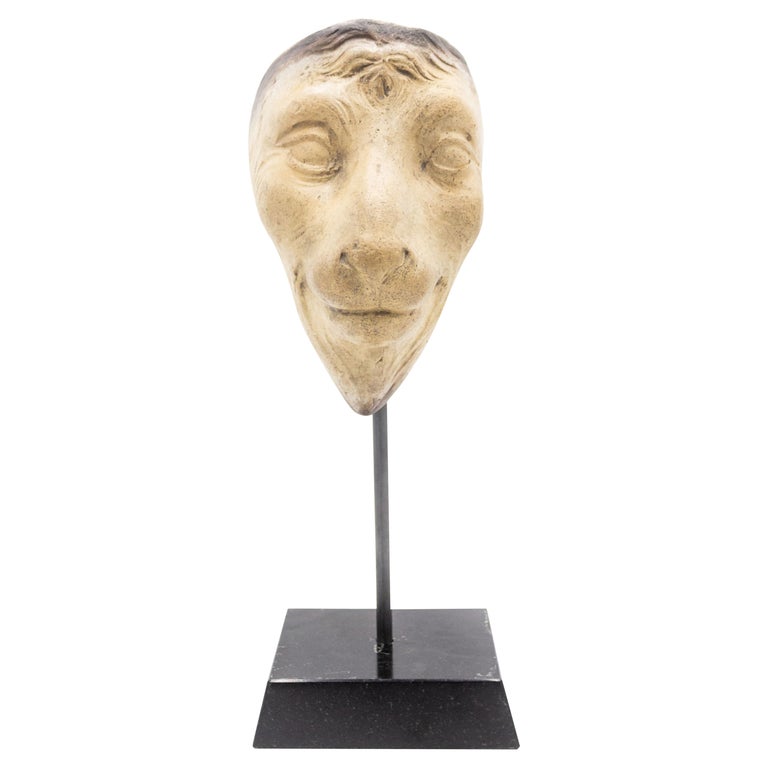 Continental German Terra-Cotta Mask For Sale at 1stDibs