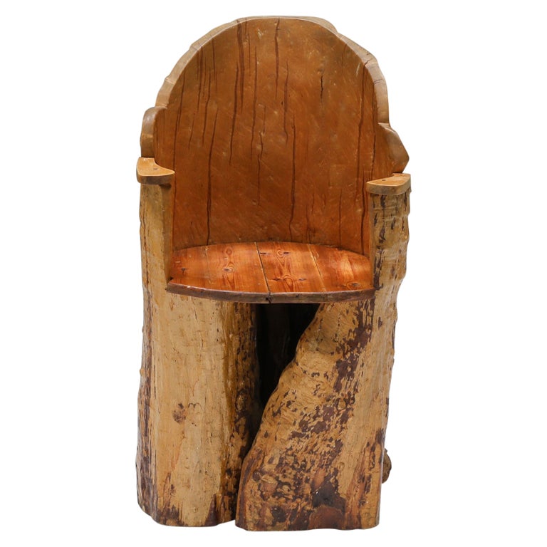 Chaise en bois organique Wabi-Sabi sur 1stDibs