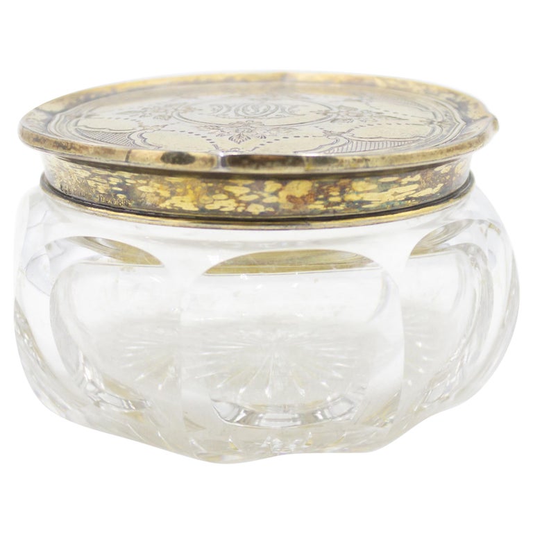 American Victorian Crystal Powder Box For Sale at 1stDibs