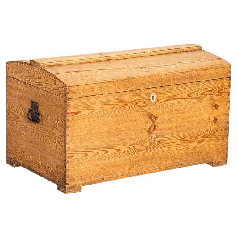 Small Danish Pine Antique Trunk at 1stDibs