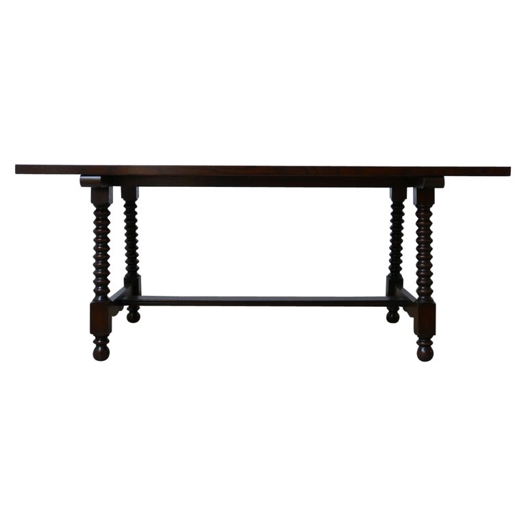 French Art Deco Bobbin Dining Table at 1stDibs | bobbin leg dining table