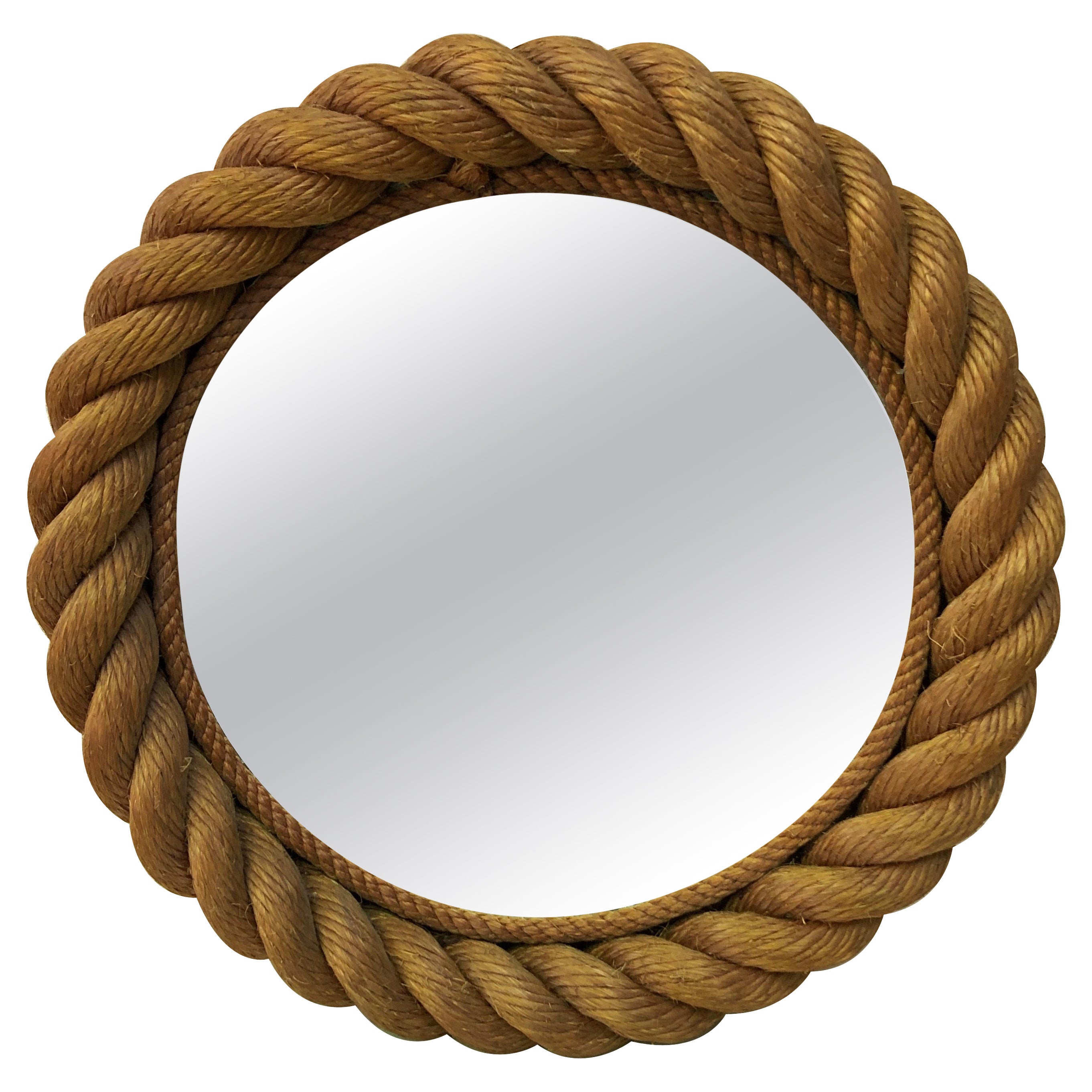 Round Rope Mirror Audoux Minet, circa 1960 at 1stDibs