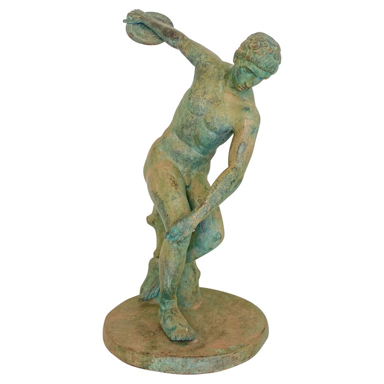 Large 19th Century French Bronze Statue of a Discus Thrower, around ...