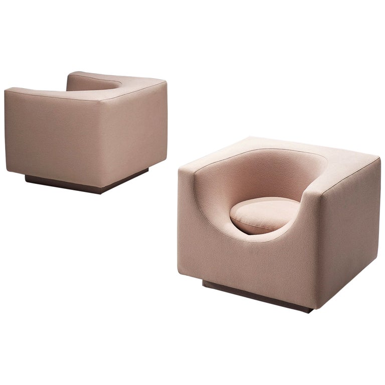 Saporiti Pair of Cubic Lounge Chairs For Sale at 1stDibs