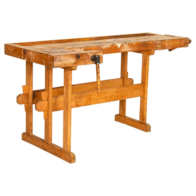 Rustic Vintage Carpenter's Workbench Work Table at 1stDibs