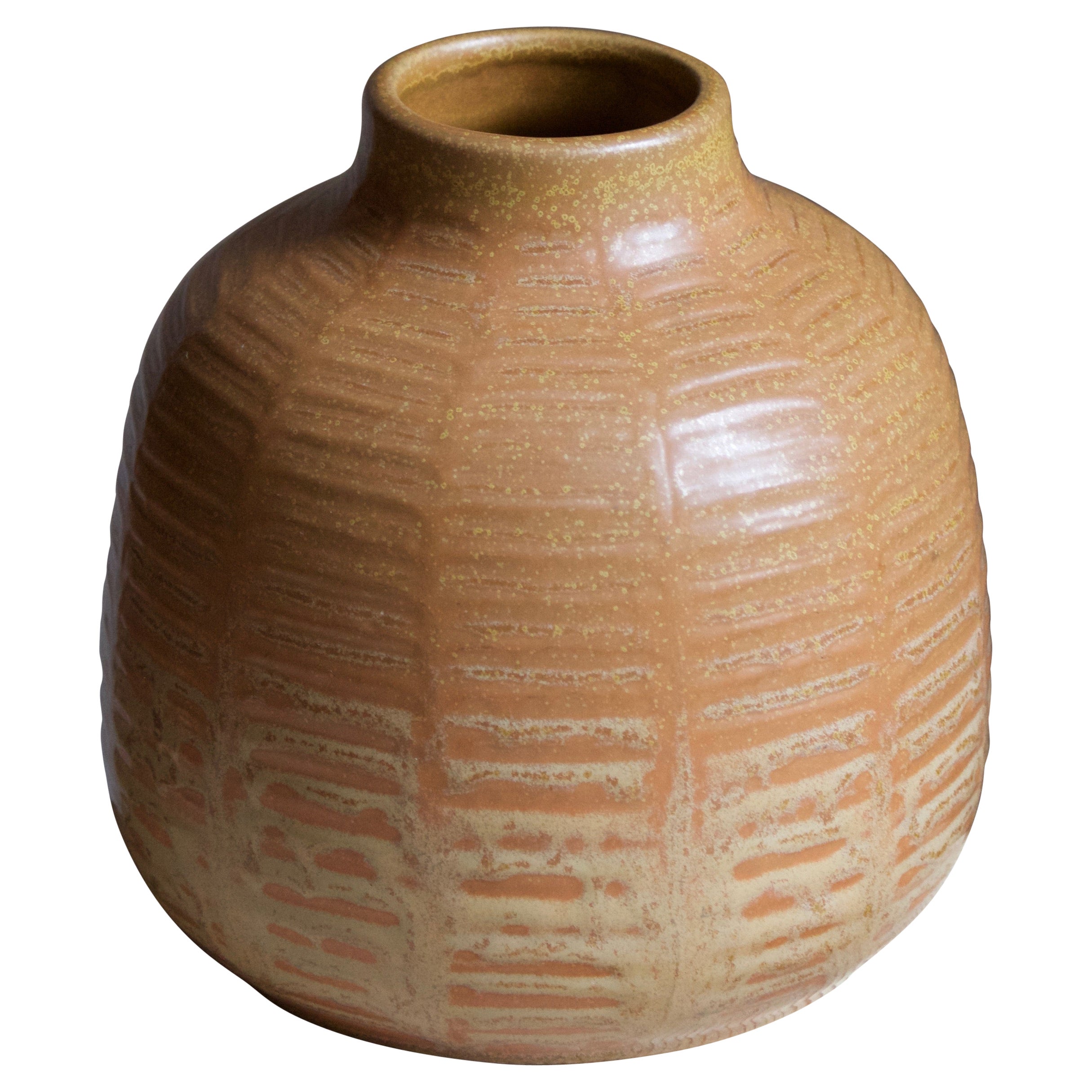 Figgjo Fajanse, Vase, Incised Stoneware, Stavangerflint, Norway, 1974 ...