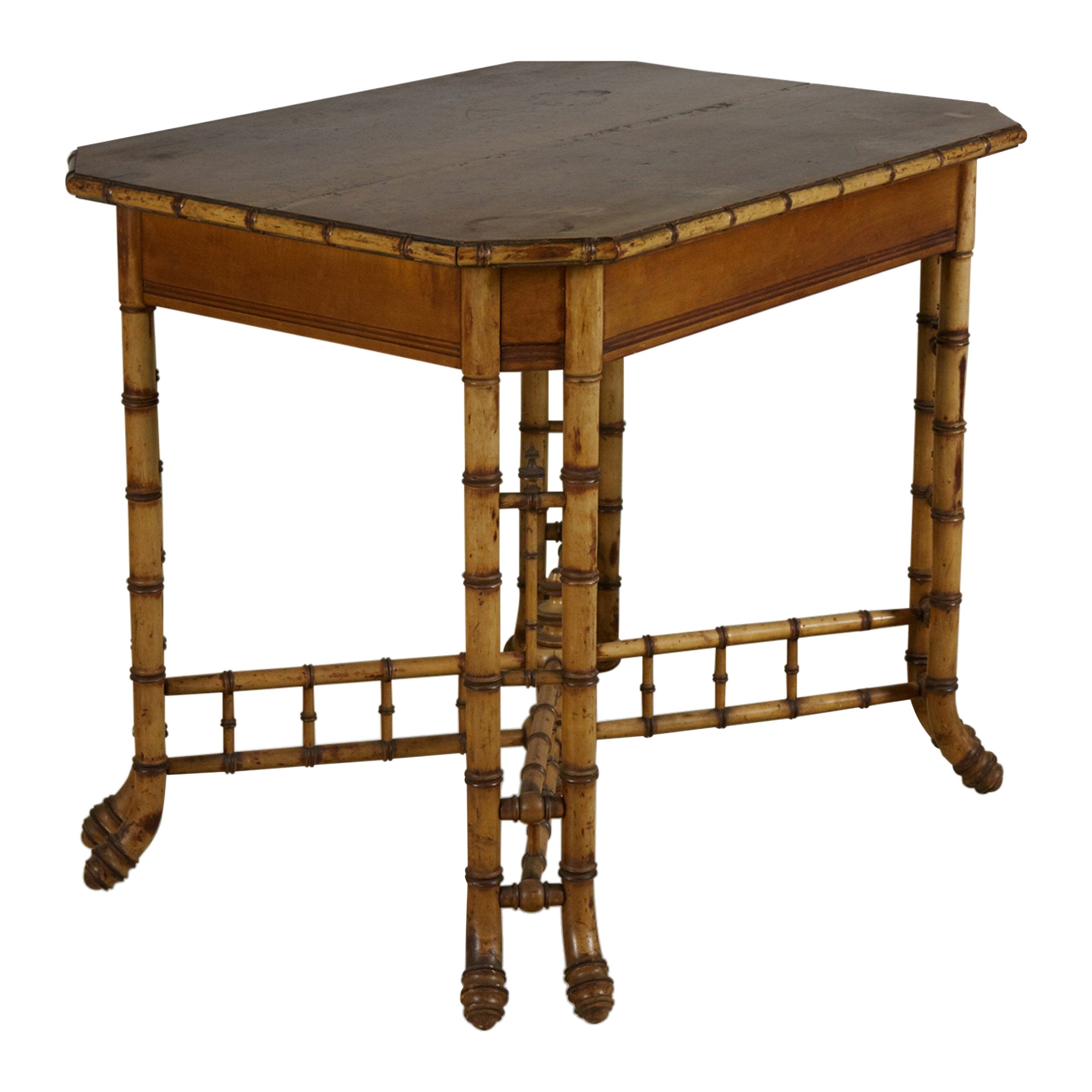 R.J. Horner Aesthetic Movement Faux Bamboo Birdseye Maple Occasional ...