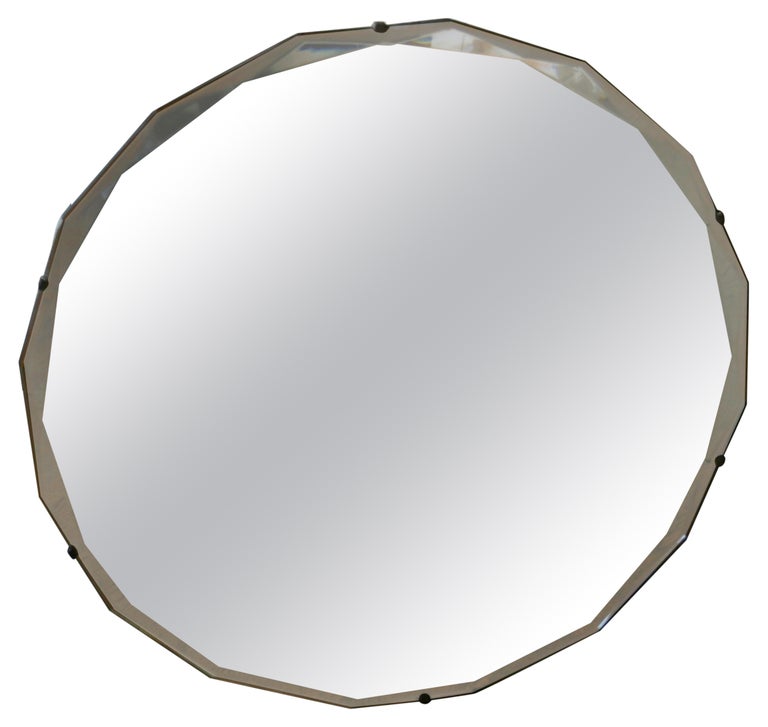 Italian Vintage Frameless Double Beveled Glass Multi Angled Mirror ...