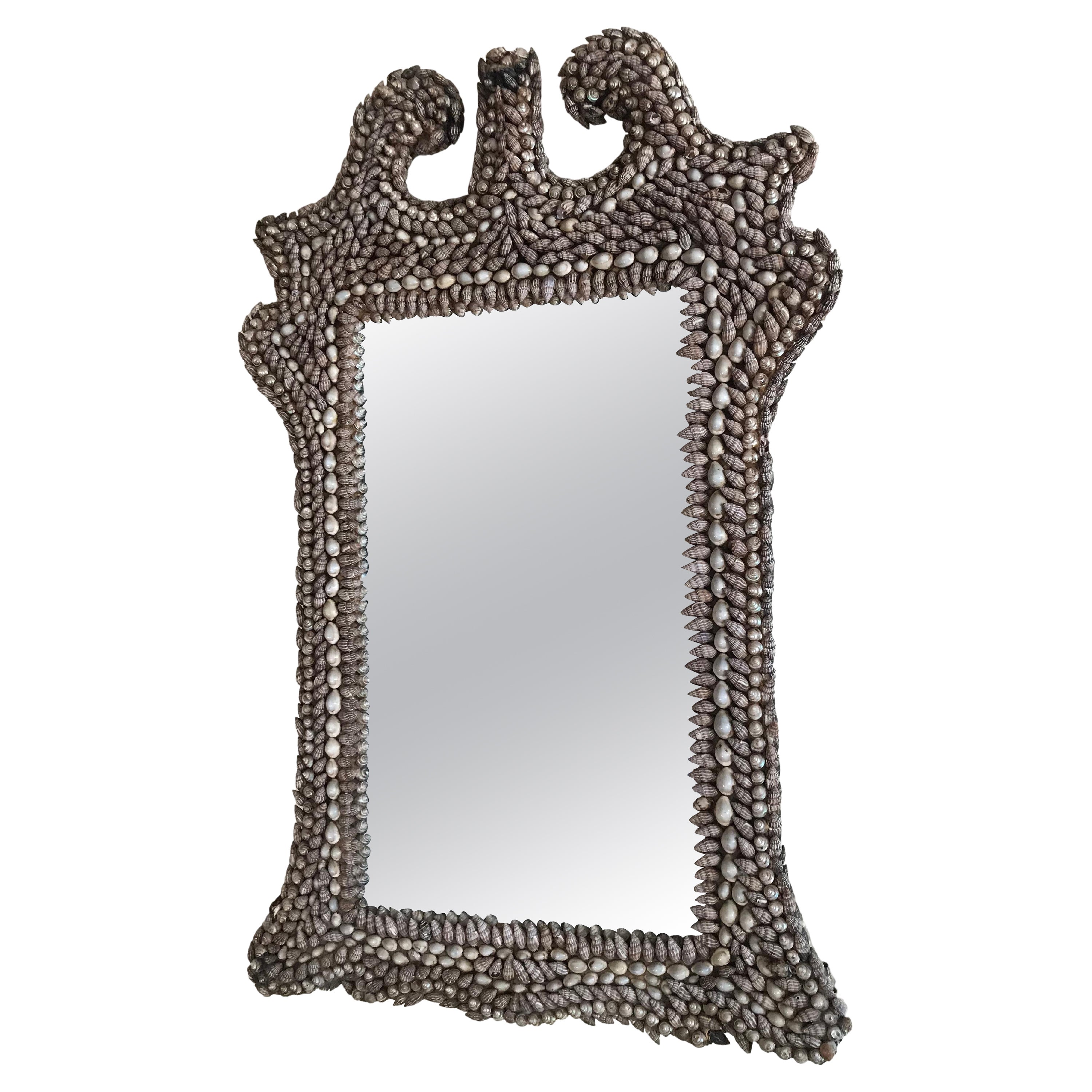 Hollywood Regency Sea Shell Mirror at 1stDibs