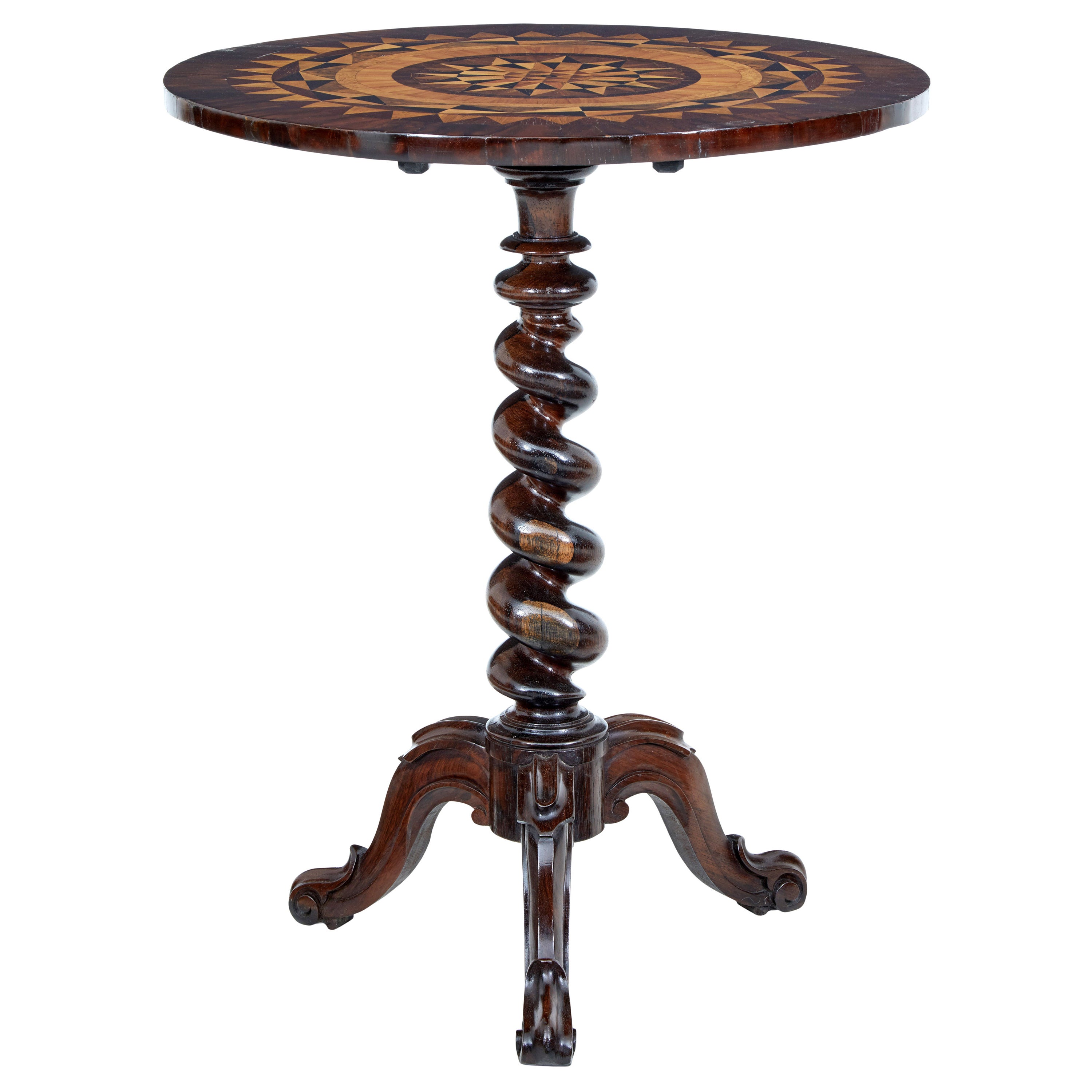 19th Century Victorian Burr Walnut Inlaid Loo Table at 1stDibs