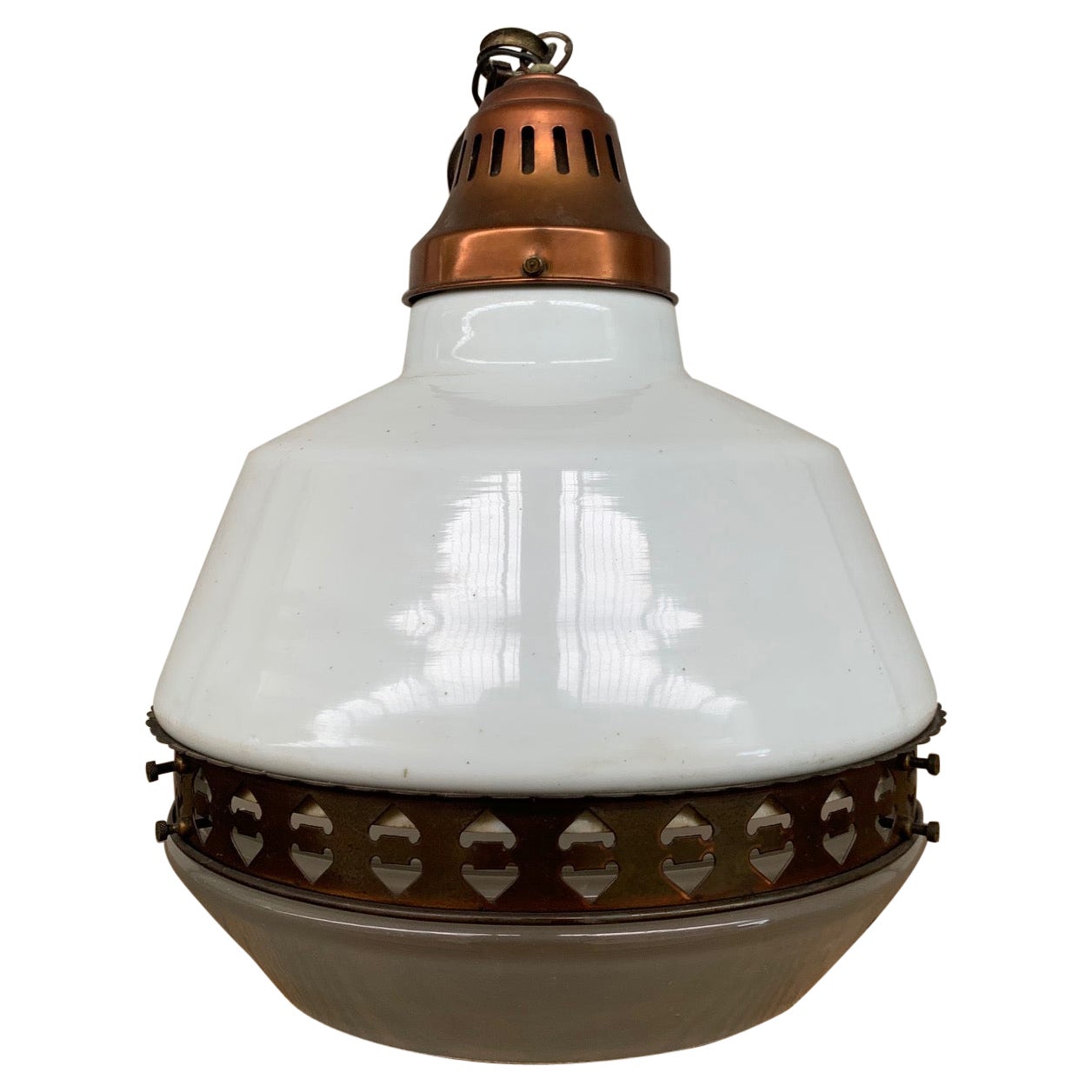 Antique Two Tone German Large Pendant Light at 1stDibs