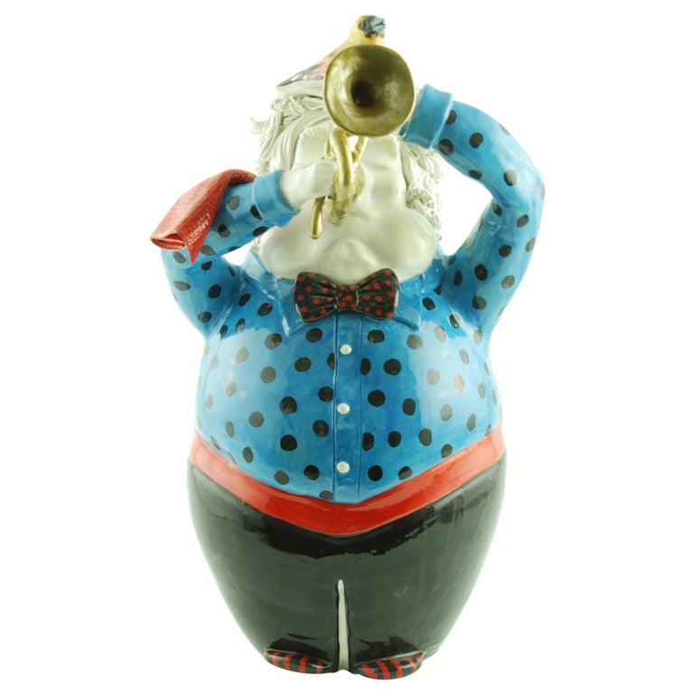 Musician Trumpet Decorative Ceramic Piece, Handmade Italy, 2021, Hand ...