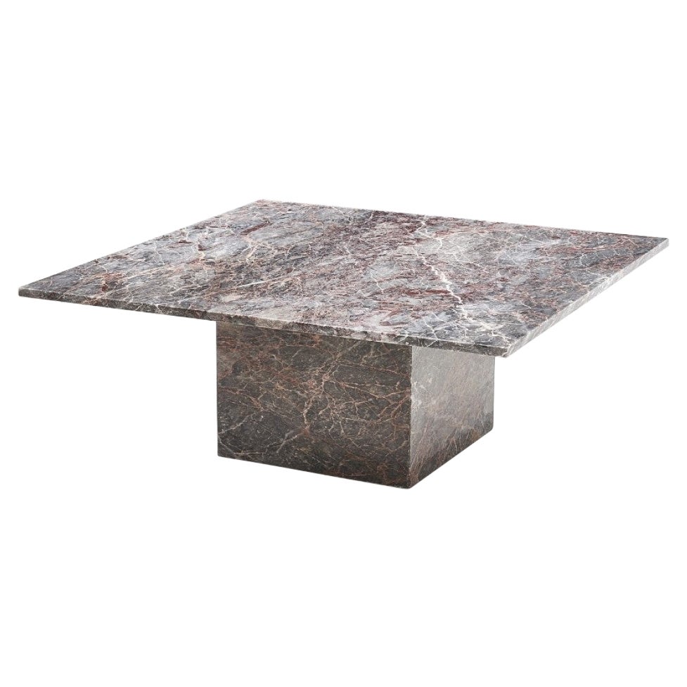 Italian Gray and Pink Travertine Coffee Table, 1970 at 1stDibs