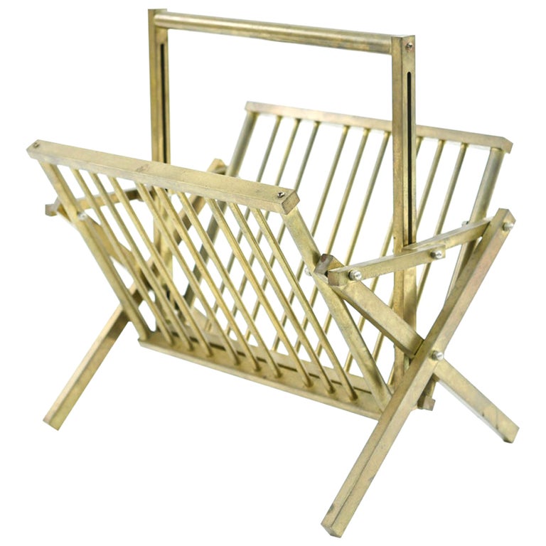 Italian Brass Magazine Holder For Sale at 1stDibs