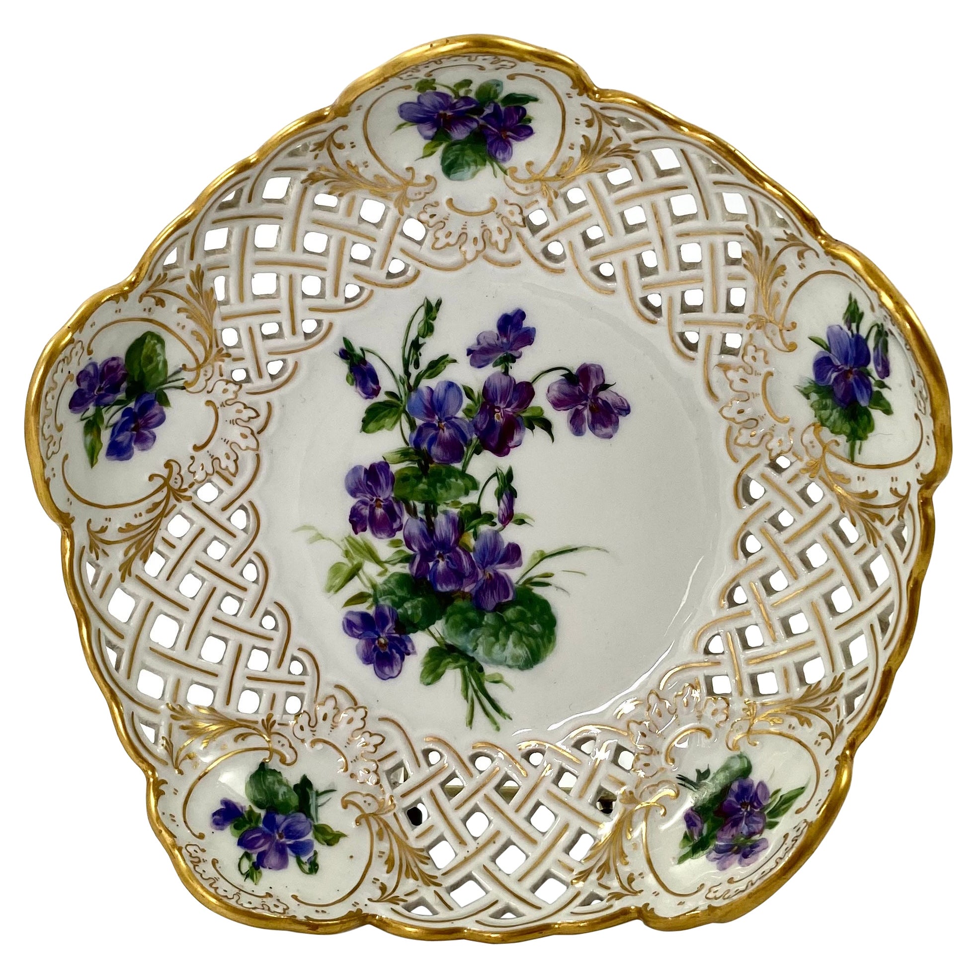 Meissen Porcelain Reticulated Basket, c. 1880 at 1stDibs
