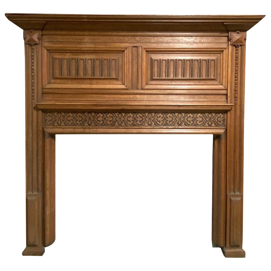 Antique Jacobean Fireplace Mantel For Sale at 1stDibs