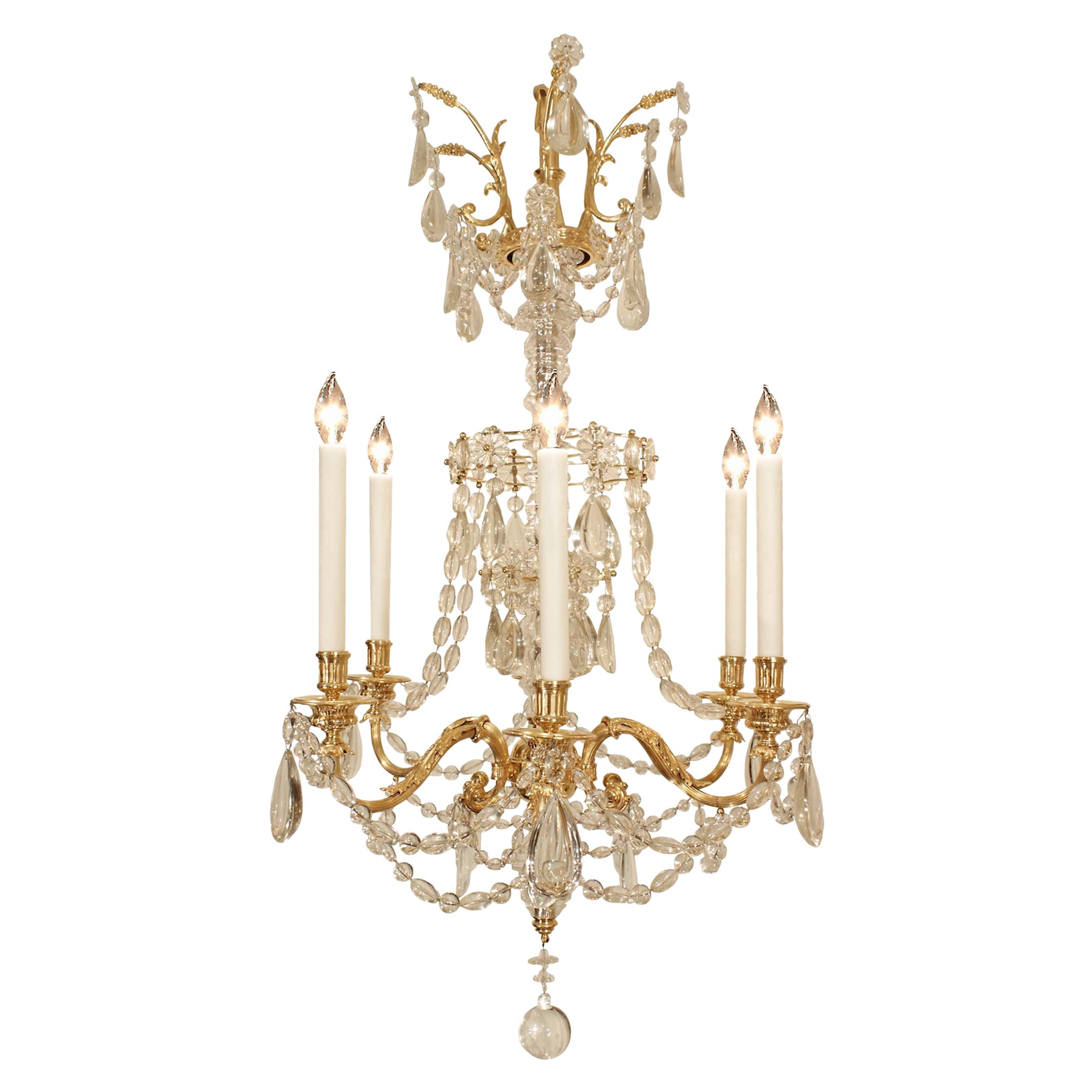 Mid-Century Italian Marie Antoinette Style Chandelier For Sale at 1stDibs