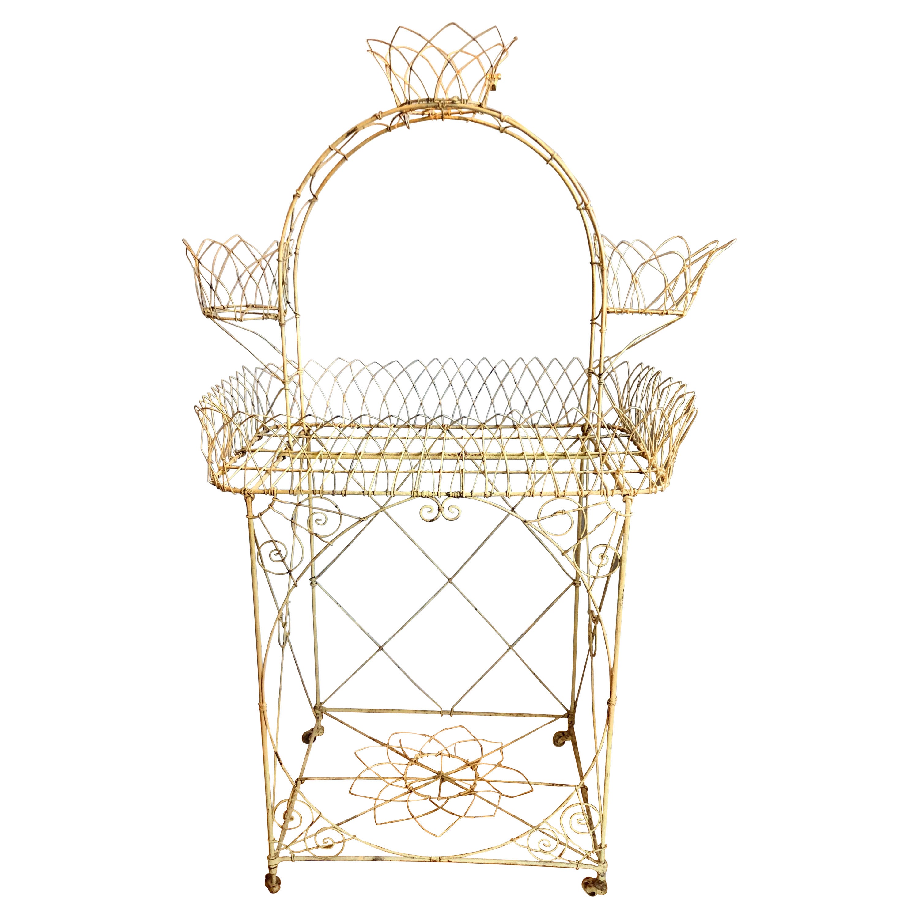 Antique Wire 3 Tier Plant Stand at 1stDibs | vintage wire plant stand ...