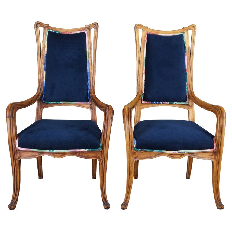 2 Mid Century Interiors Crafts Chicago Mahogany Bentwood Accent Arm ...