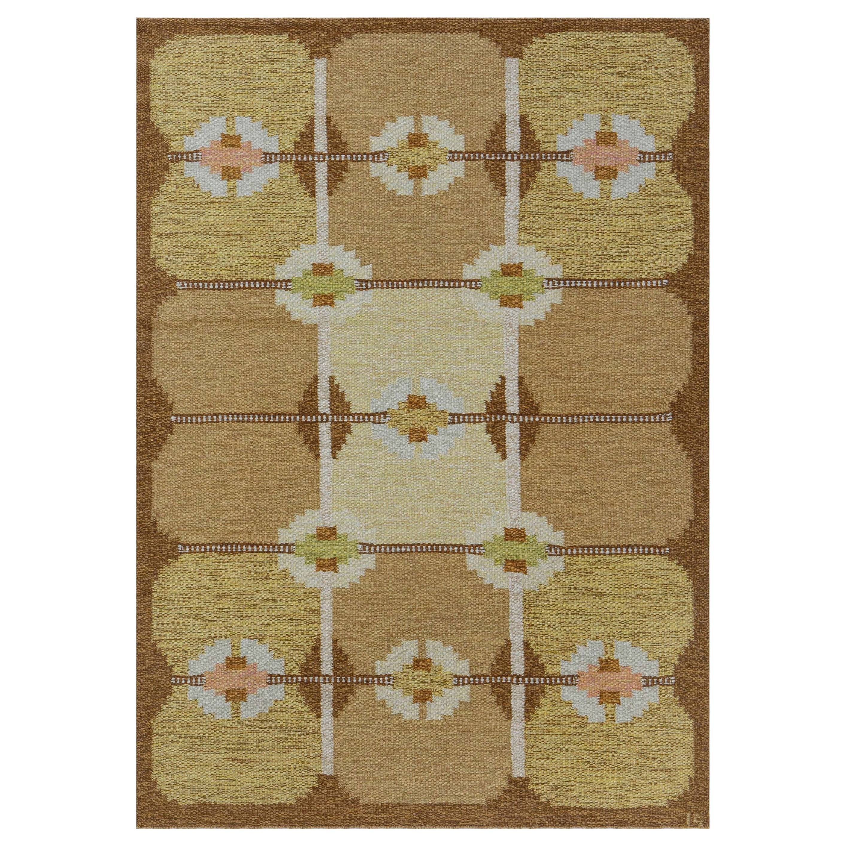 Vintage Rug by Ingegerd Silow, Sweden at 1stDibs