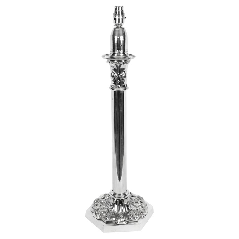 Antique Large Silver Plated Table Lamp by Palmer and Co 19th C For Sale ...