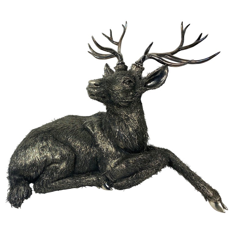 Italian Mario Buccellati Furry Animal Series Sitting Deer, circa 1960 ...