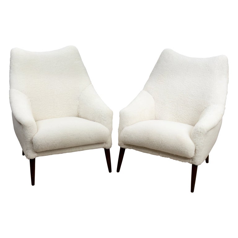 Pair of Shearling Chairs at 1stDibs