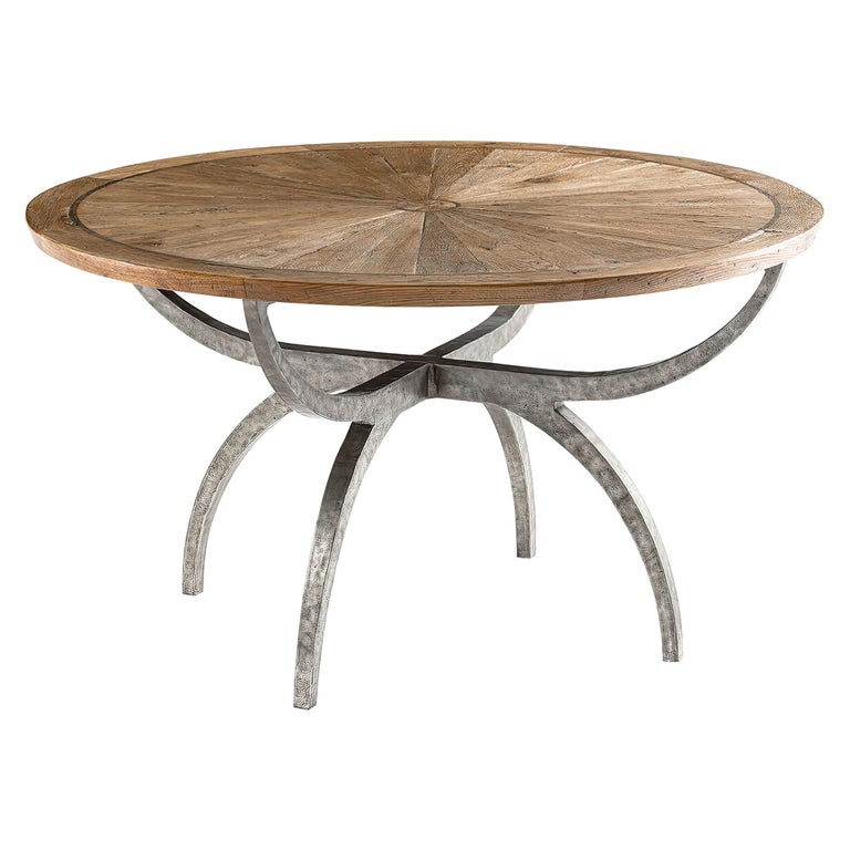 Modern Rustic Round Dining Table For Sale at 1stDibs