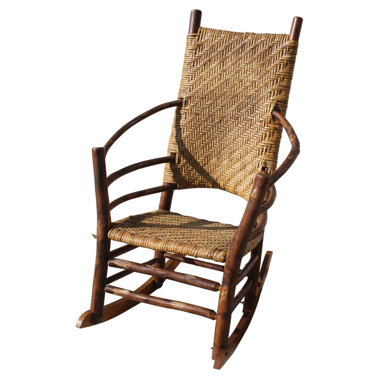 Old Hickory High Back- Barrel Back Rocking Chair at 1stDibs