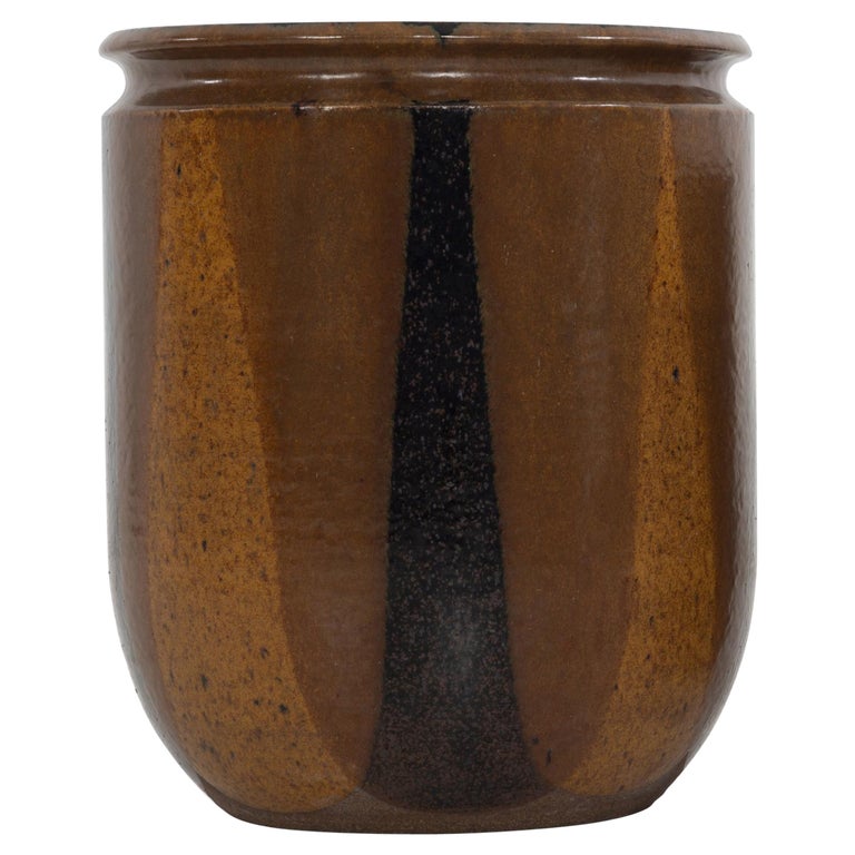 David Cressy Flamed Glaze Cylinder Planter by Earthgender, 1965 at 1stDibs